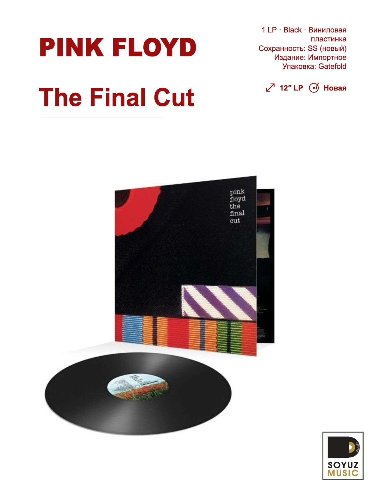 Pink Floyd. The Final Cut (LP Black/Виниловая пластинка/Reissue/Gatefold)