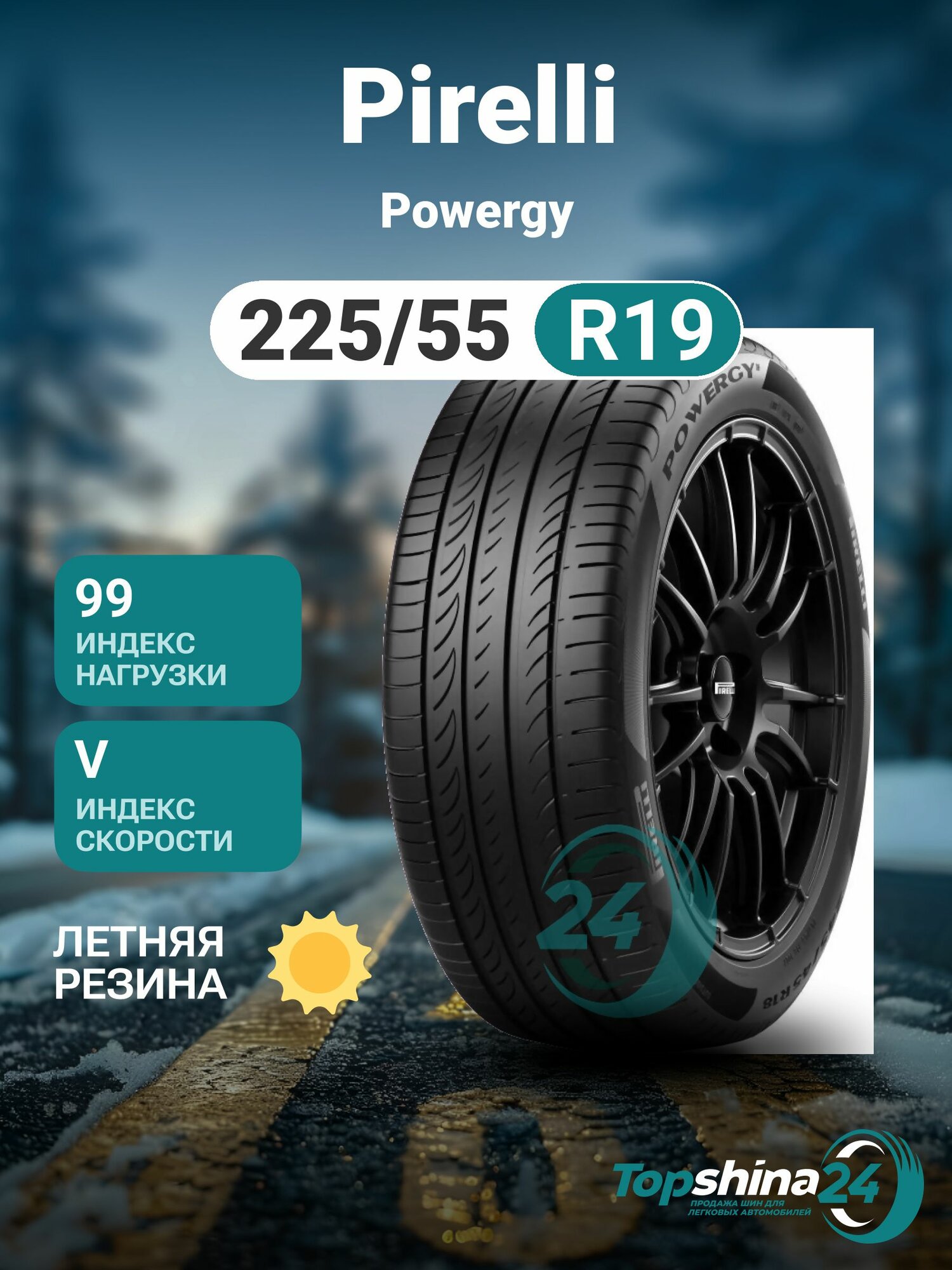 Шины летние Pirelli Powergy 225/55 R19 V99