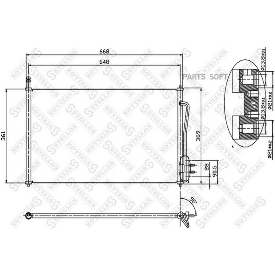STELLOX 1045001SX Радиатор конд. Ford Focus all 98-04