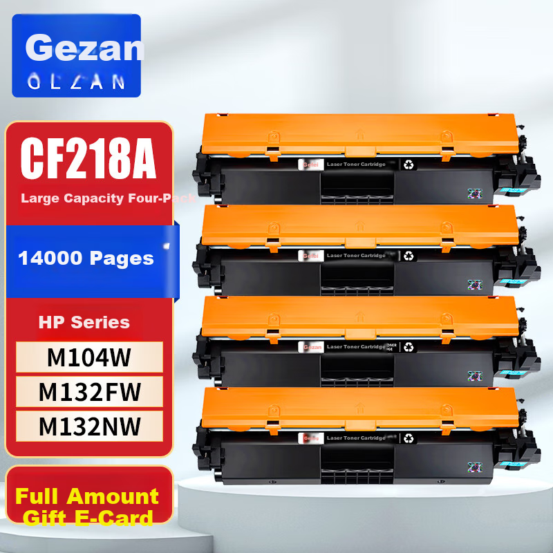 GEZAN CF218A Высокопроизводительная тонер-картридж совместимый с принтерами HP M132A M132NW 4 шт Цвет：[Хит продаж] 3500
