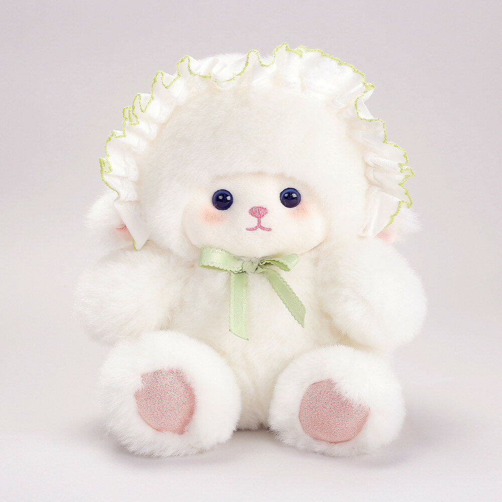 Игрушка овечка плюшевая с шляпой мягкий короткий плюш для детей сон комфорт и подарок белая овечка 18 см