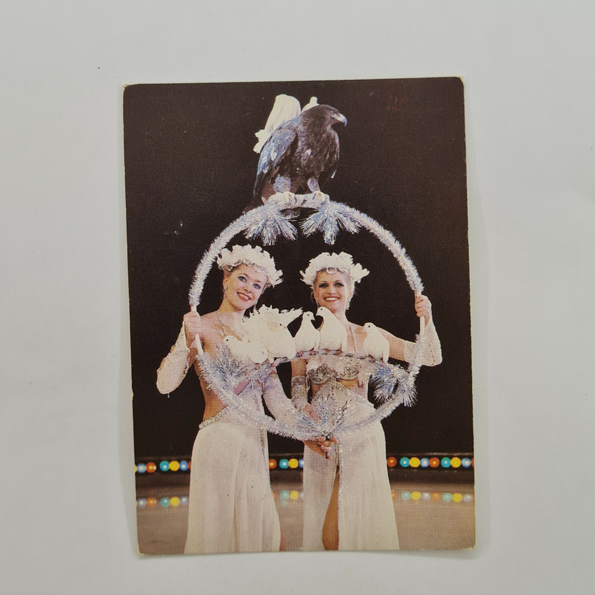 Карманный календарик 1988. Артисты советского цирка с птицами. Календарь винтажный