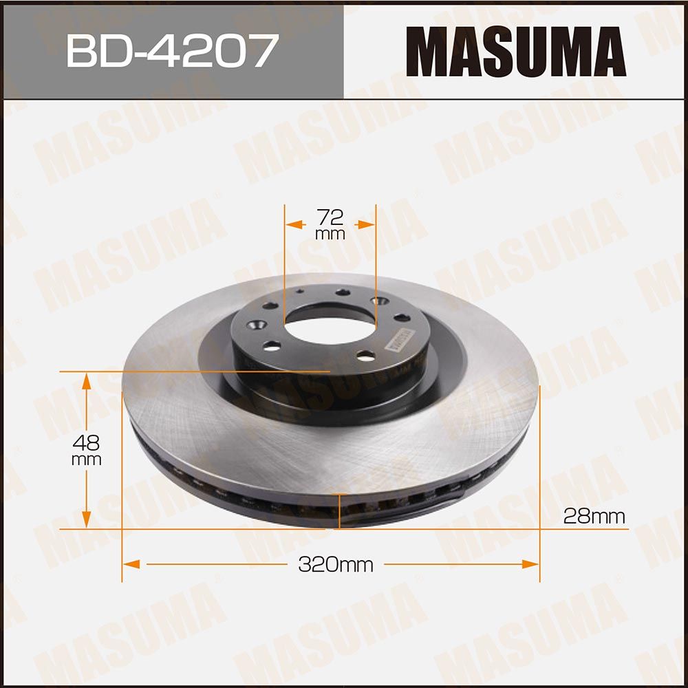 Диск тормозной передний MASUMA BD-4207 для Mazda CX-7 (2шт.)