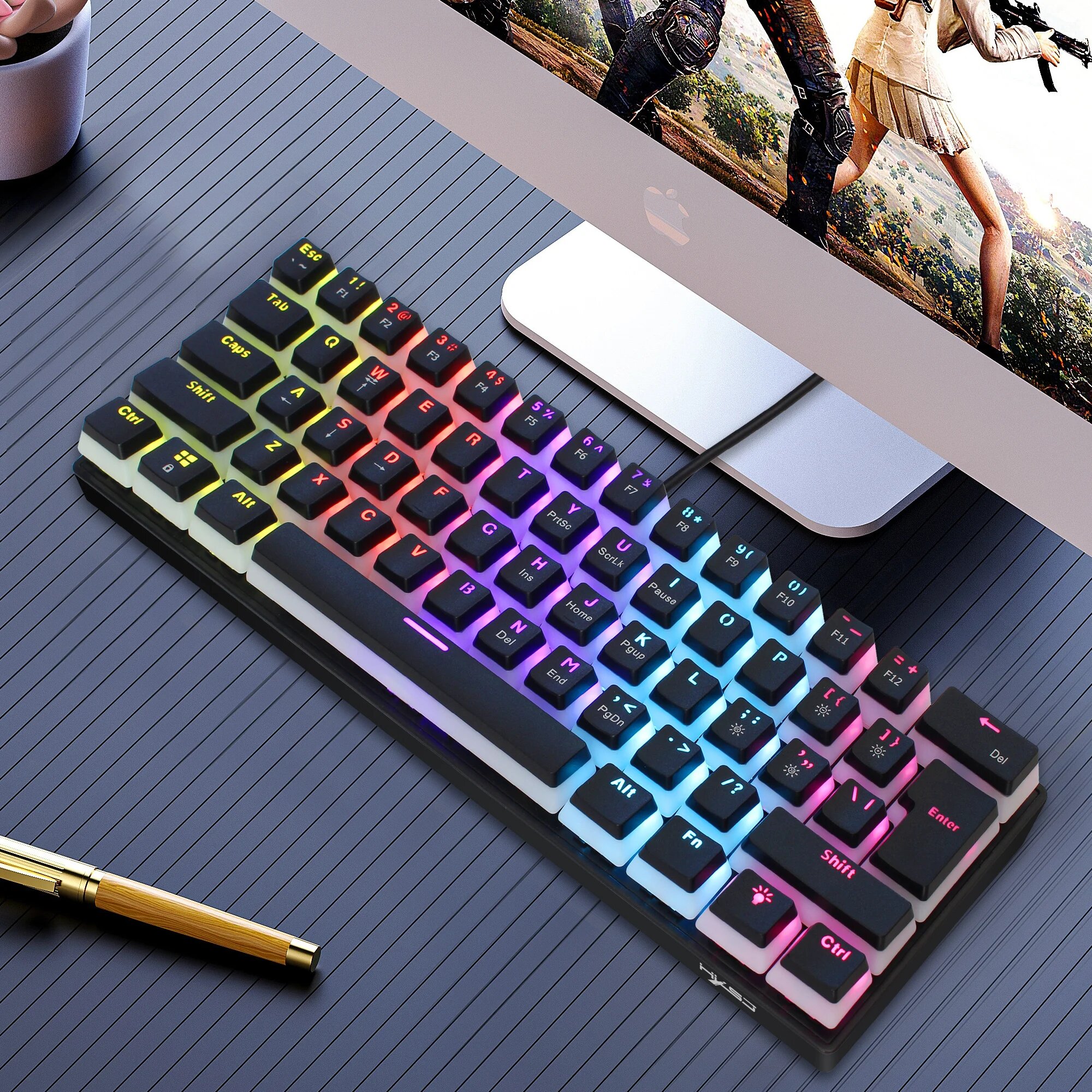 Механическая мини-клавиатура 61 клавиша с синими переключателями Razer