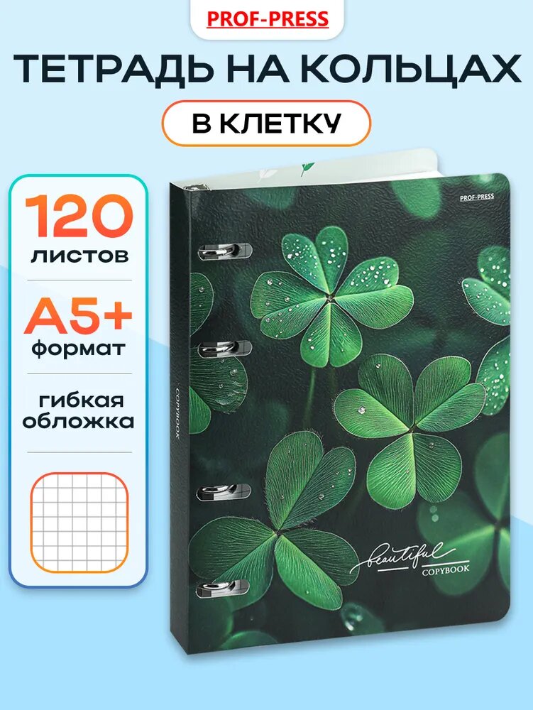 Тетрадь 120 листов в клетку Prof-Press
