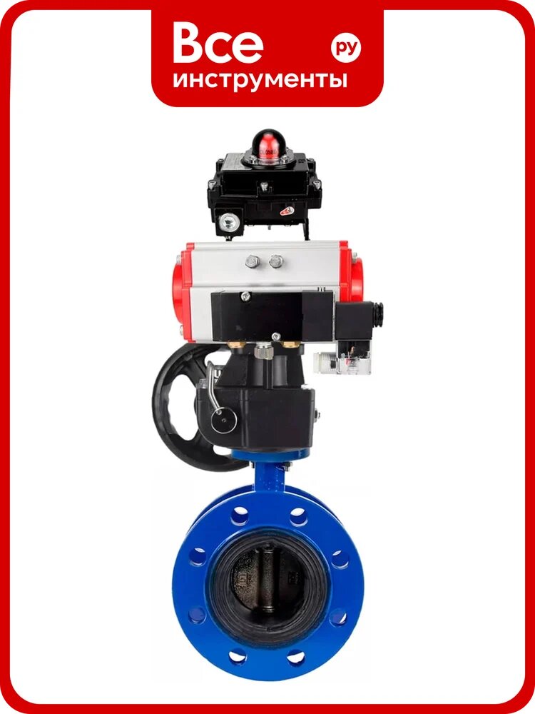 Затвор дисковый GGG40-304-EPDM-2W-F-H Ду200 Ру16, пневмопривод DA-140, пневмораспределитель 220VAC, БКВ LSB-410, ручной дублёр HDM-4 DN-ru D050-56414