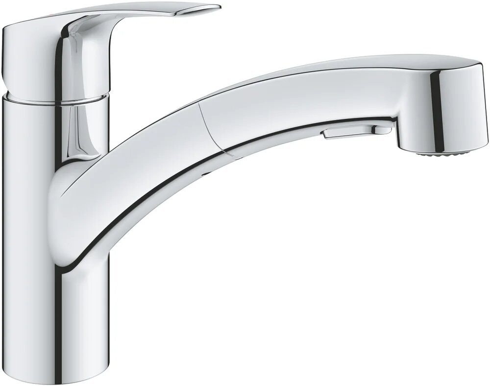 Смеситель для кухни Grohe Eurosmart 30305001 с поворотным изливом, хром, глянцевый, однорычажный, латунный, с керамическим картриджем