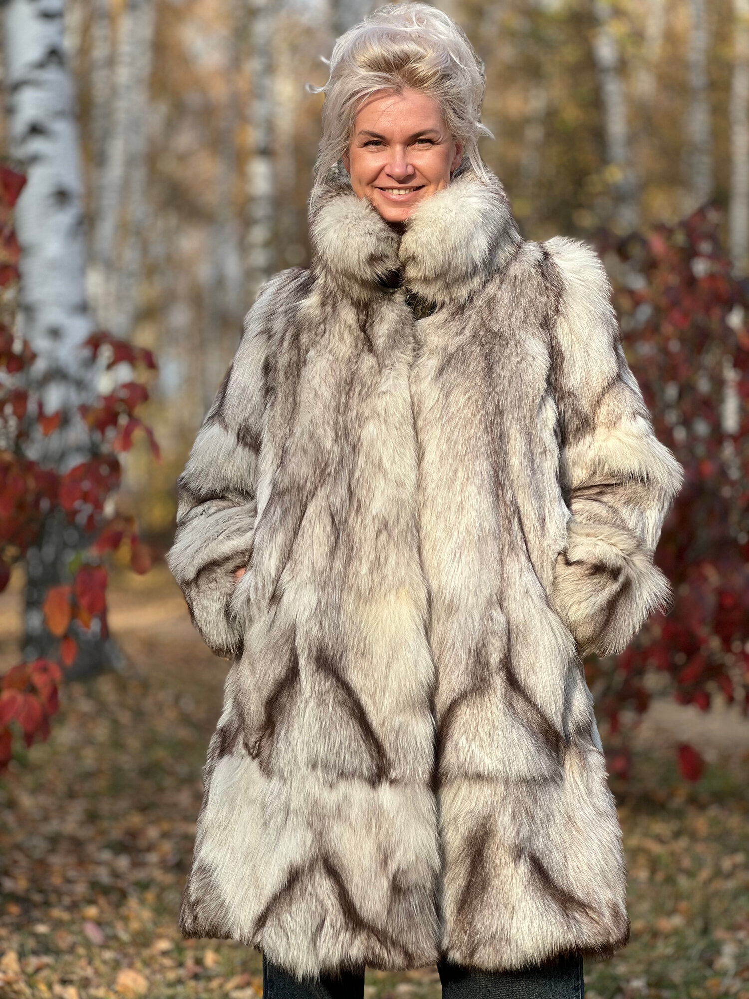 Шуба песец тм FINLAND OUTBROOK цв.натуральный р.48-50 /12801/