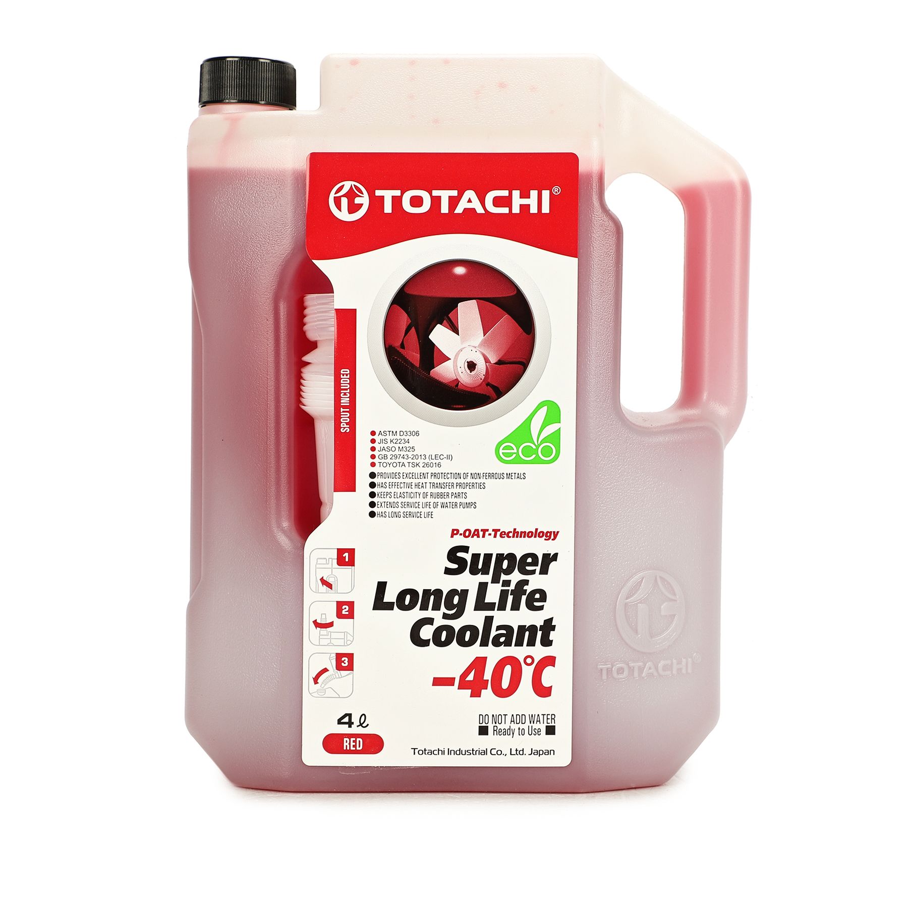Жидкость Охлаждающая Низкозамерзающая Totachi Super Long Life Coolant Red -40C 4Л (TOTACHI 41804)