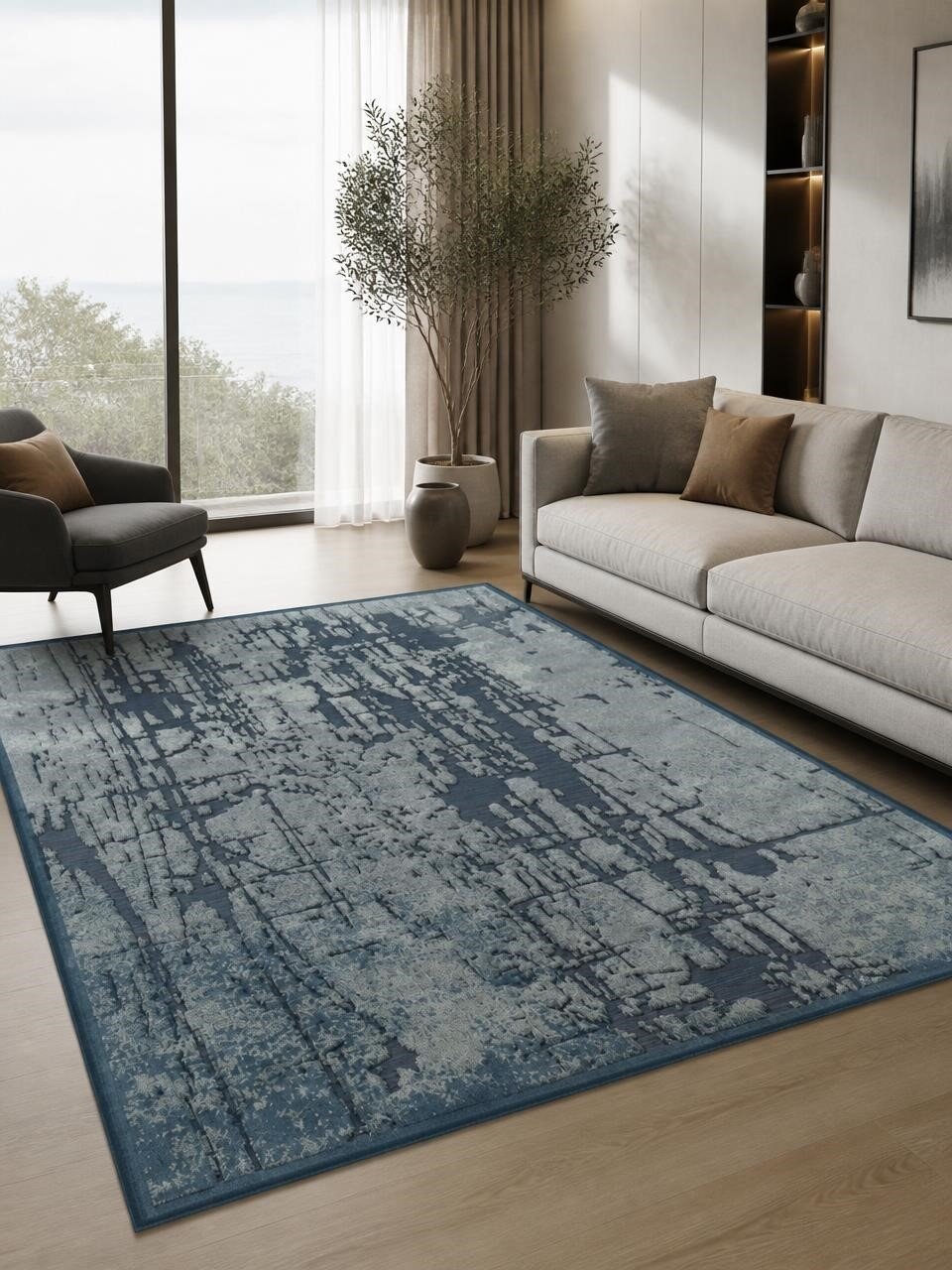 Verbatex Ковер 1.4x2м бельгийский тонкий из вискозы ворс 3мм Farashe 0886 497330