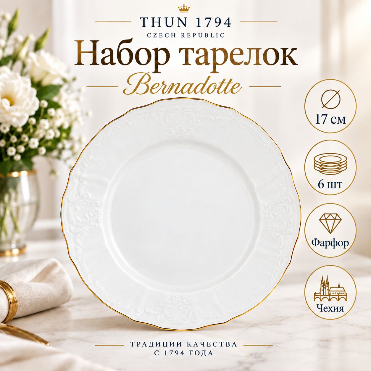 Набор тарелок 17см.6шт.