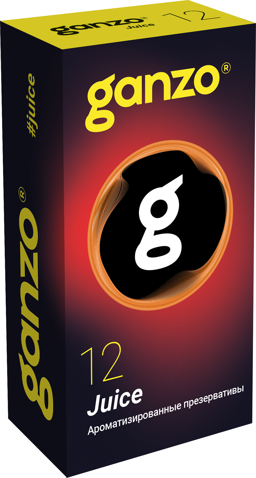 Презервативы латексные GANZO Juice No12, ароматизированные, разноцветный принт