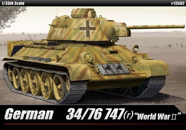 Сборная модель "German Tанк-34/76 747(r)" (1:35), артикул 13502