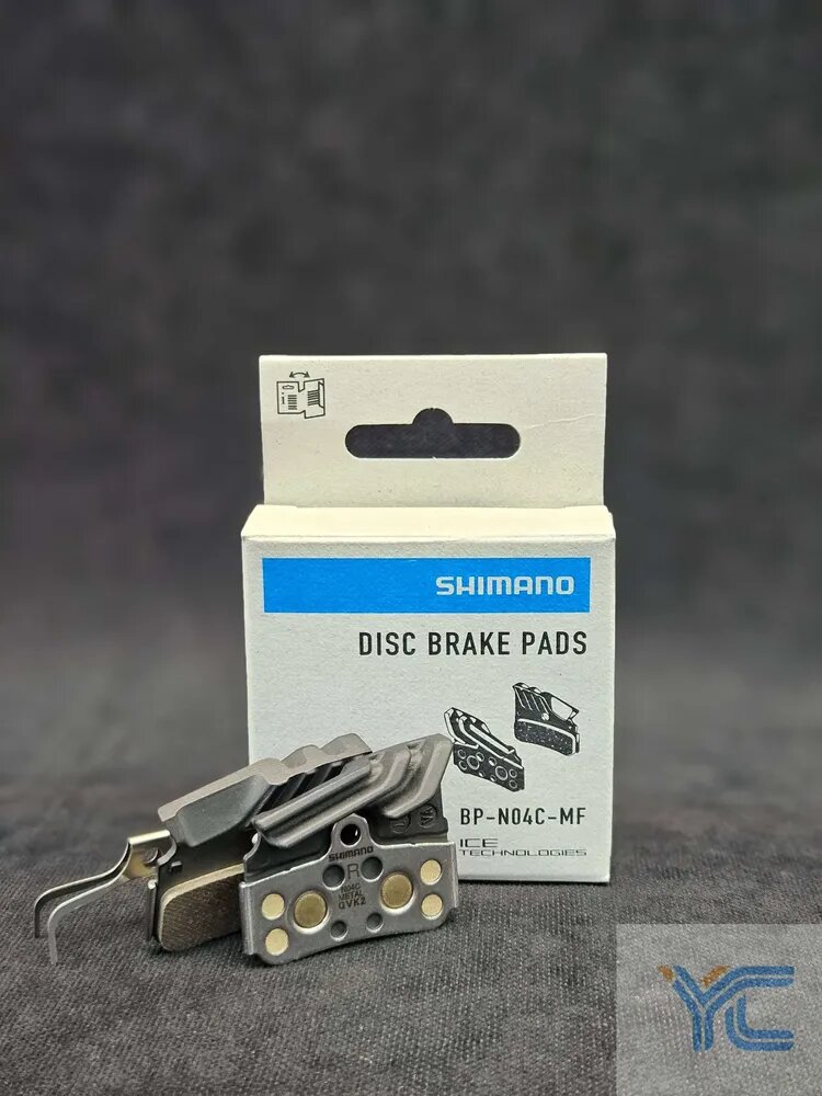 Колодки для дисковых тормозов Shimano N04C-MF (BR-M8120), N-type, с радиатором, металлизированные (sintered), подложка из стального сплава