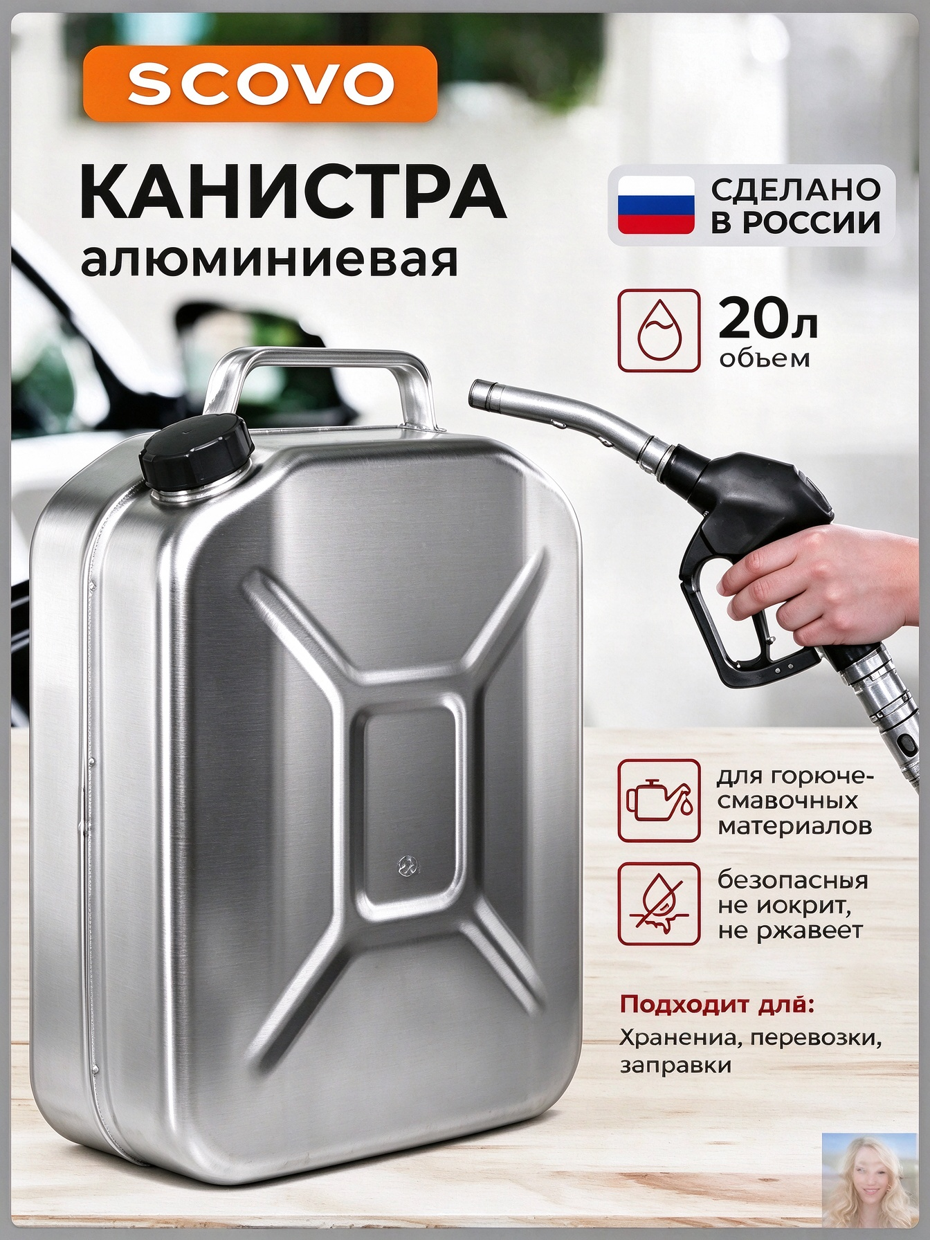 Канистра универсальная алюминий，20 литров — — это надежный и удобный аксессуар для хранения