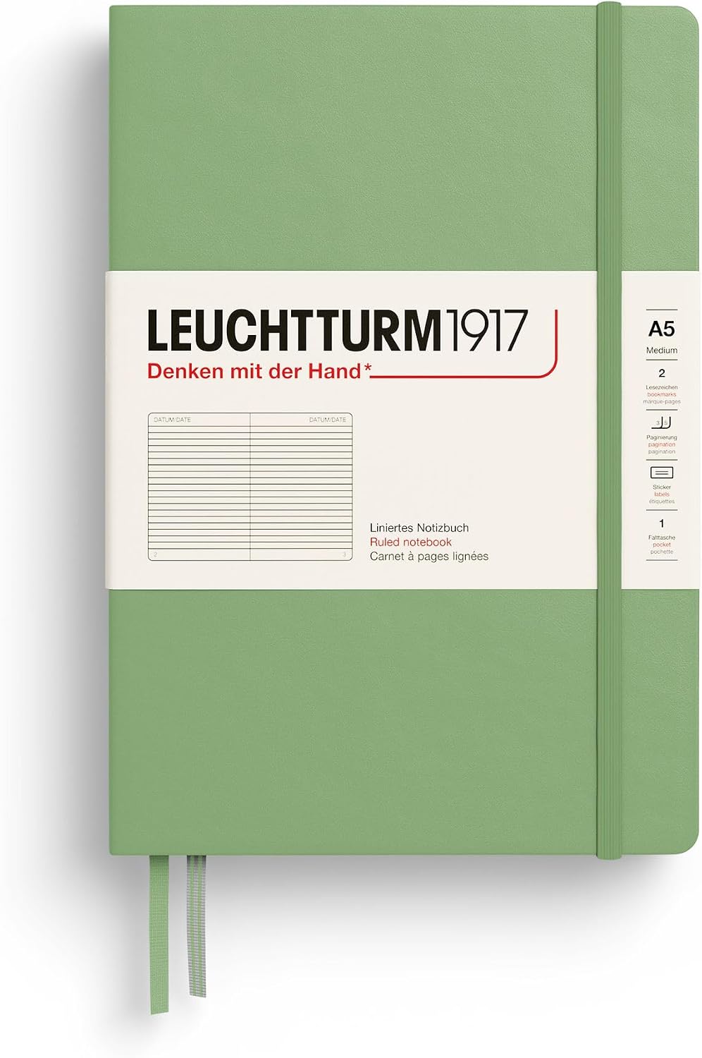 Блокнот Leuchtturm1917, средний, в линейку, цвет Sage