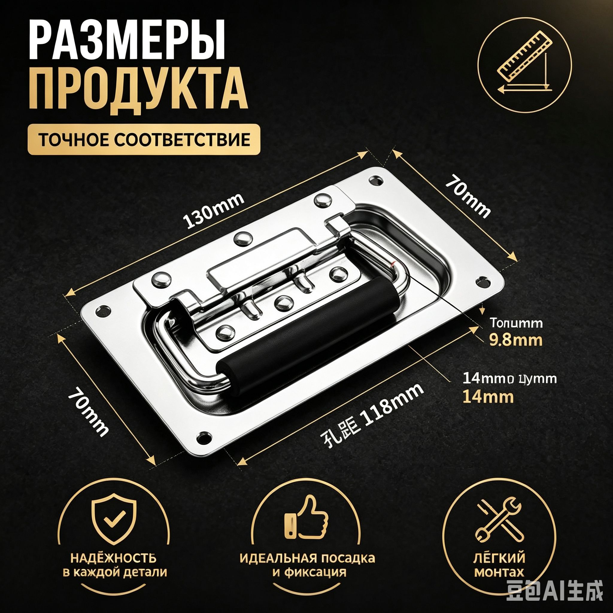 Ручка для люка погреба скрытого монтажа, потайная металлическая для крышки люка в полу