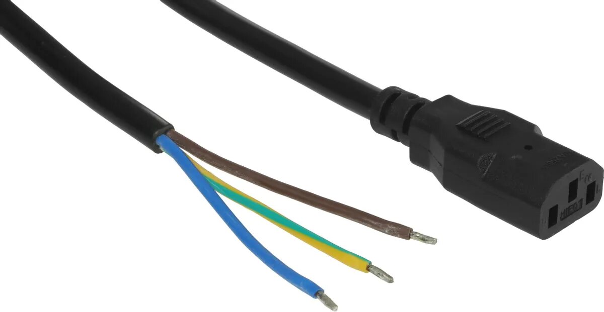 Шнур питания ITK (PC-C13N-2M) C13 проводник. 3x1.5мм2 2м 230В 10А черный