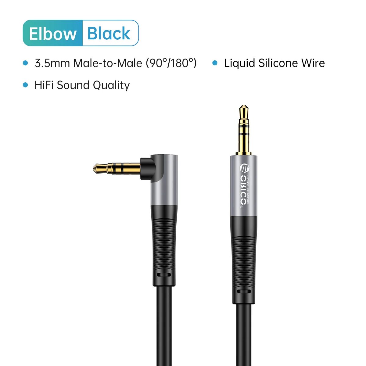 Аудиокабель ORICO 3,5 мм Hi-Fi Black Aluminum Shell 1.5m