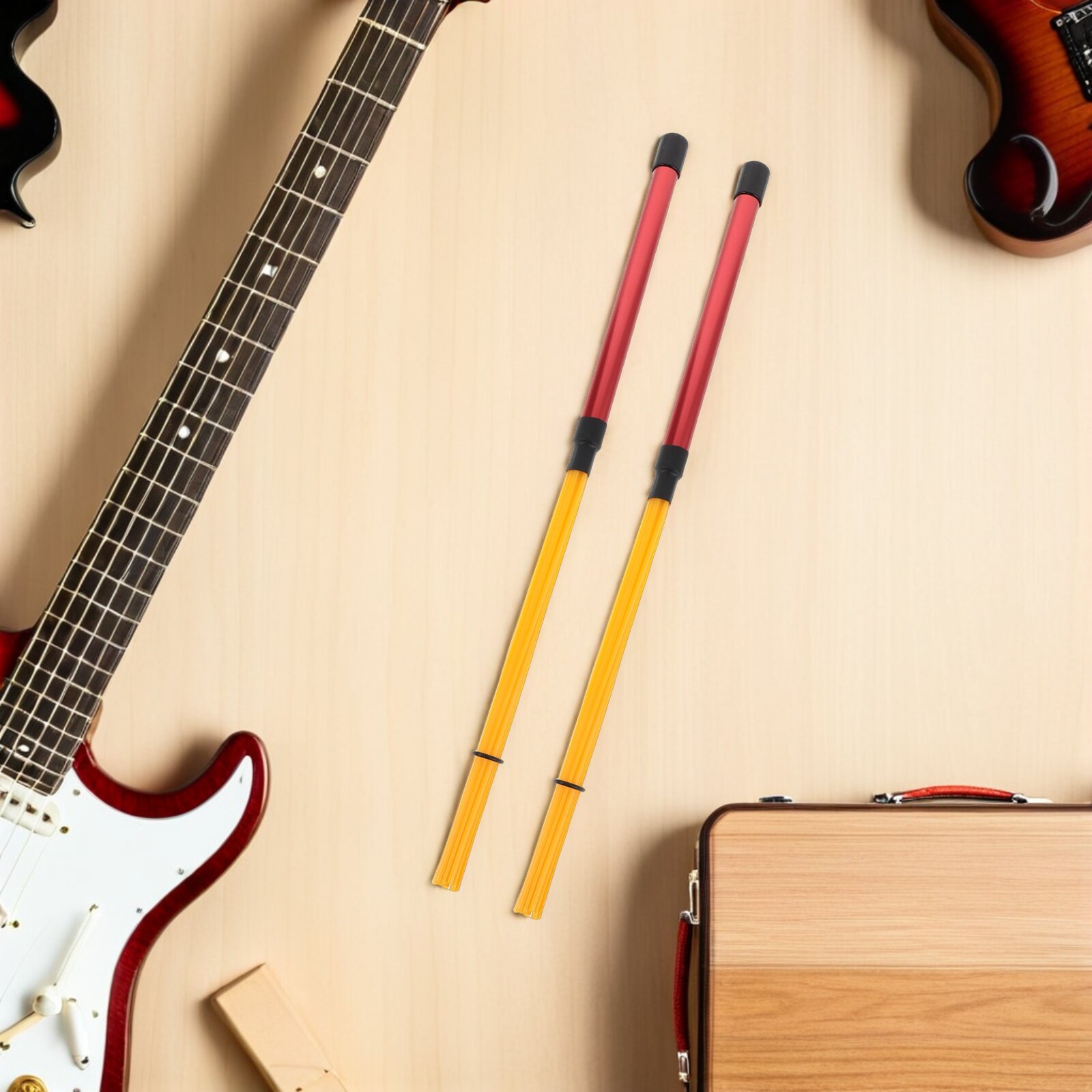 Каримовые барабанные палочки с нейлоновой щетиной для джаза и cajon с алюминиевой ручкой, 1 пар