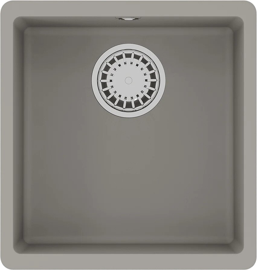 Мойка кухонная Lemark Sinara 400-U 9910063 40x42, мойка для кухни, квадратная, под столешницу, серая, матовая