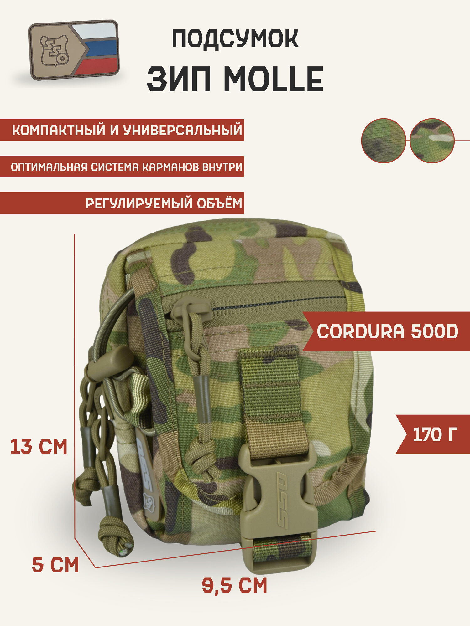 Подсумок Утилитарный ЗИП MOLLE ССО