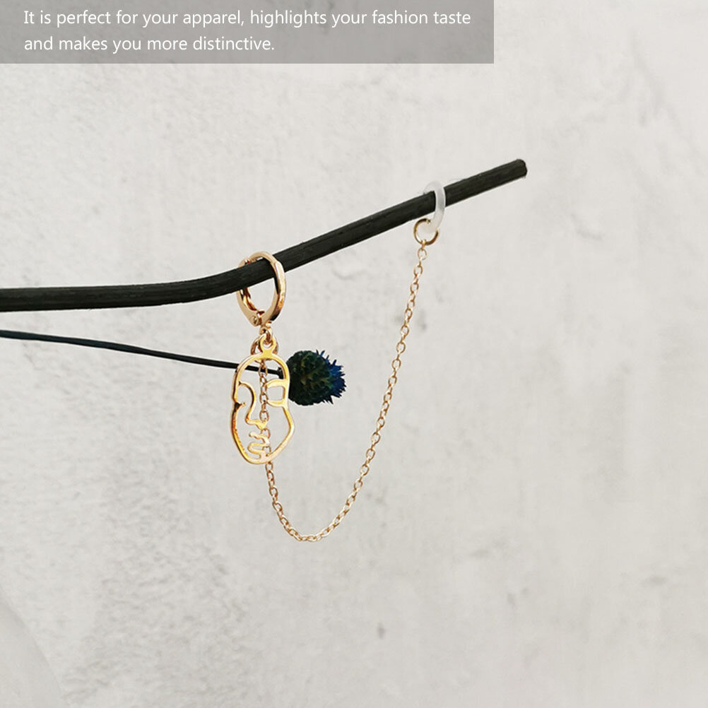Сережки С Лицевым Дизайном Из Премиального Материала С Антипрогарным Цепочкой Золотой 11X1Cm