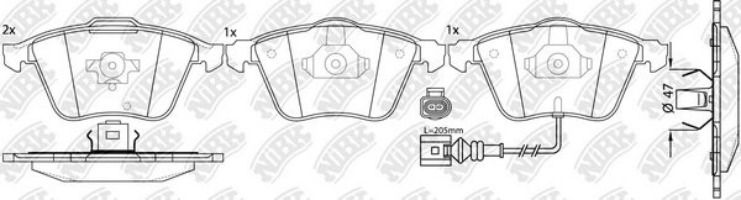 Колодки тормозные дисковые передние NIBK PN0399W для AUDI