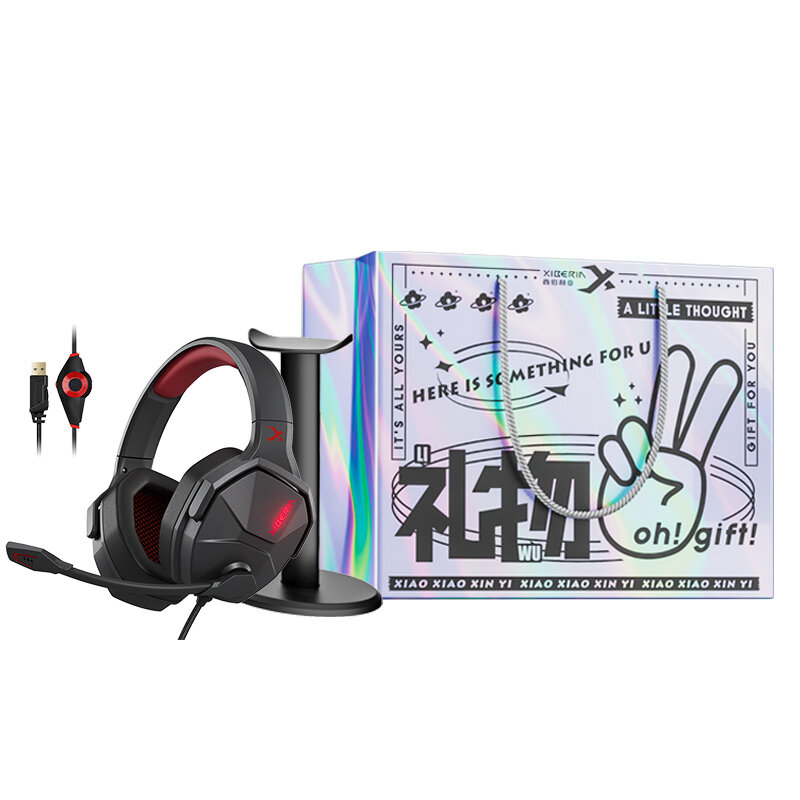 Проводные наушники XIBERIA V13U Black Red + Z3 Stand+Laser Shopping Bag
