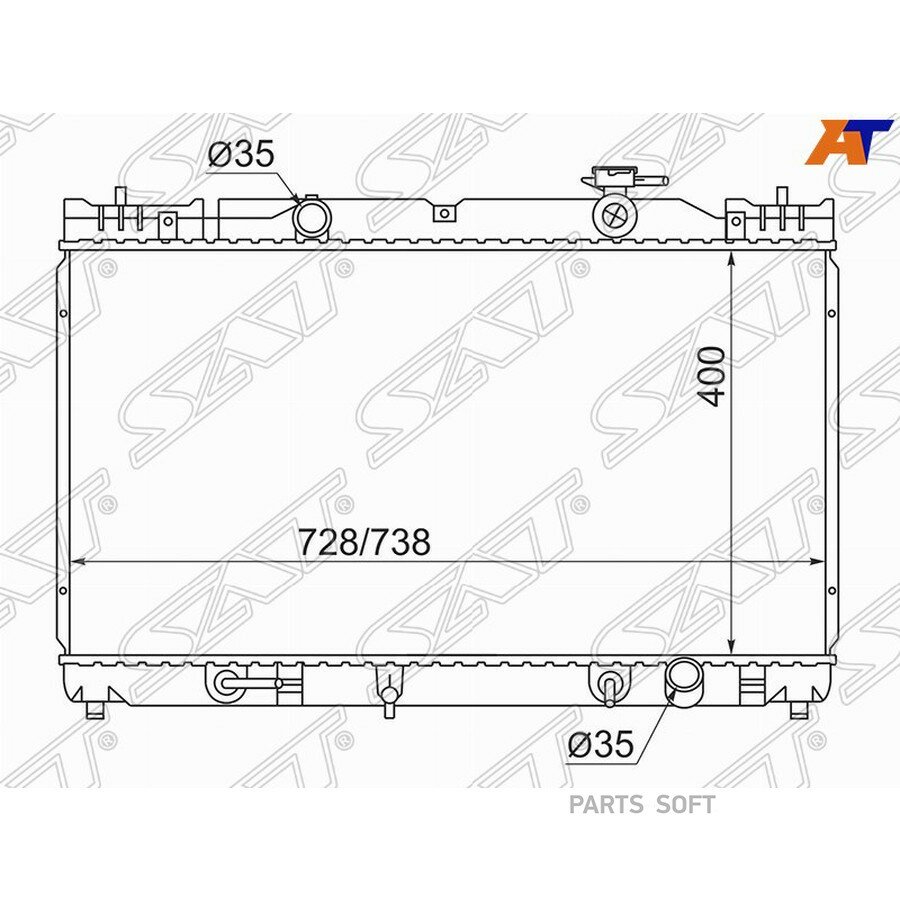 Радиатор Toyota Camry (XV30) 01-06 / Daihatsu Altis 01-05 от официального дистрибьютора, SAT, артикул TY0003ACV30