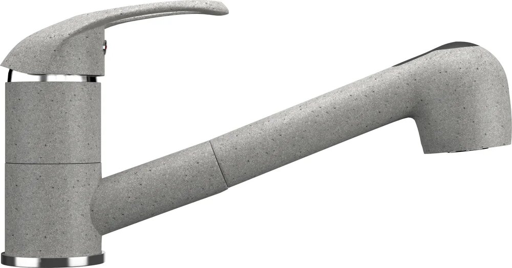 Смеситель для кухни Ulgran U-002 U-002-310 с поворотным изливом, серый, матовый, однорычажный, латунный, с керамическим картриджем