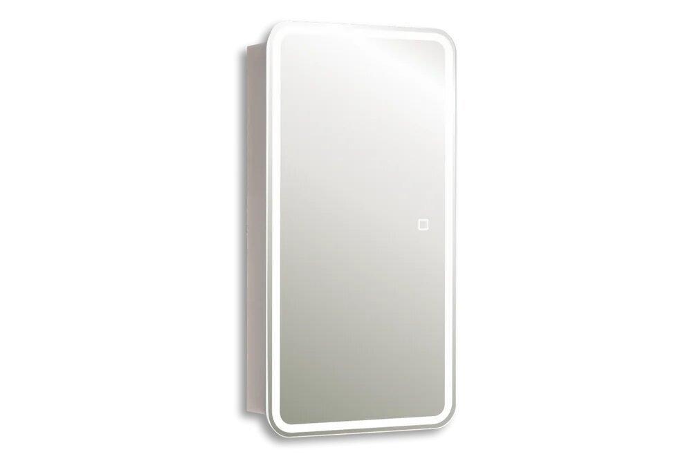 Зеркало-шкаф Silver Mirrors Фиджи 40 со светодиодной подсветкой, с боковыми полками, 40 см, с сенсорным управлением, с розеткой, зеркало настенное в ванную