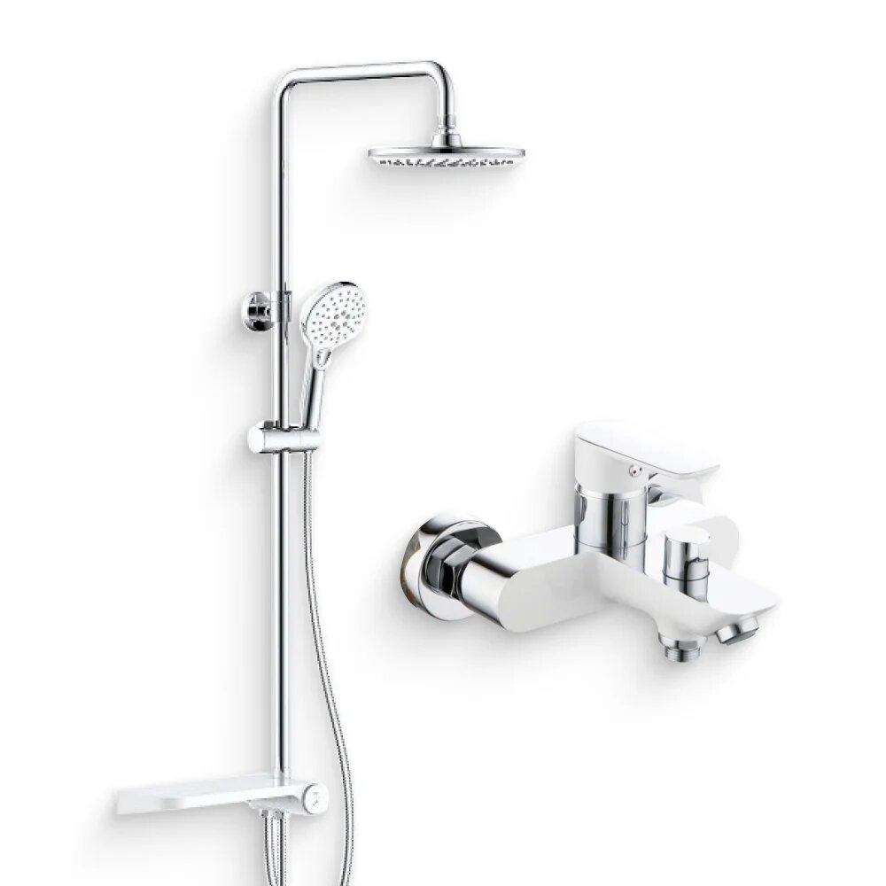 Душевой комплект Смеситель IDDIS Cloud CLOSB02I02WA / Стойка Ray RAYSW3Fi76