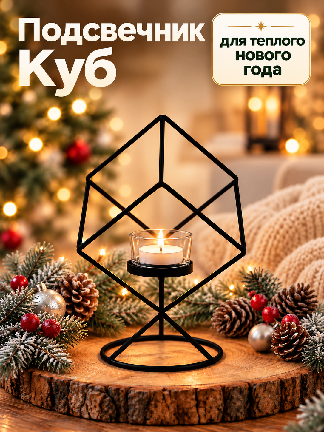 Подсвечник Куб