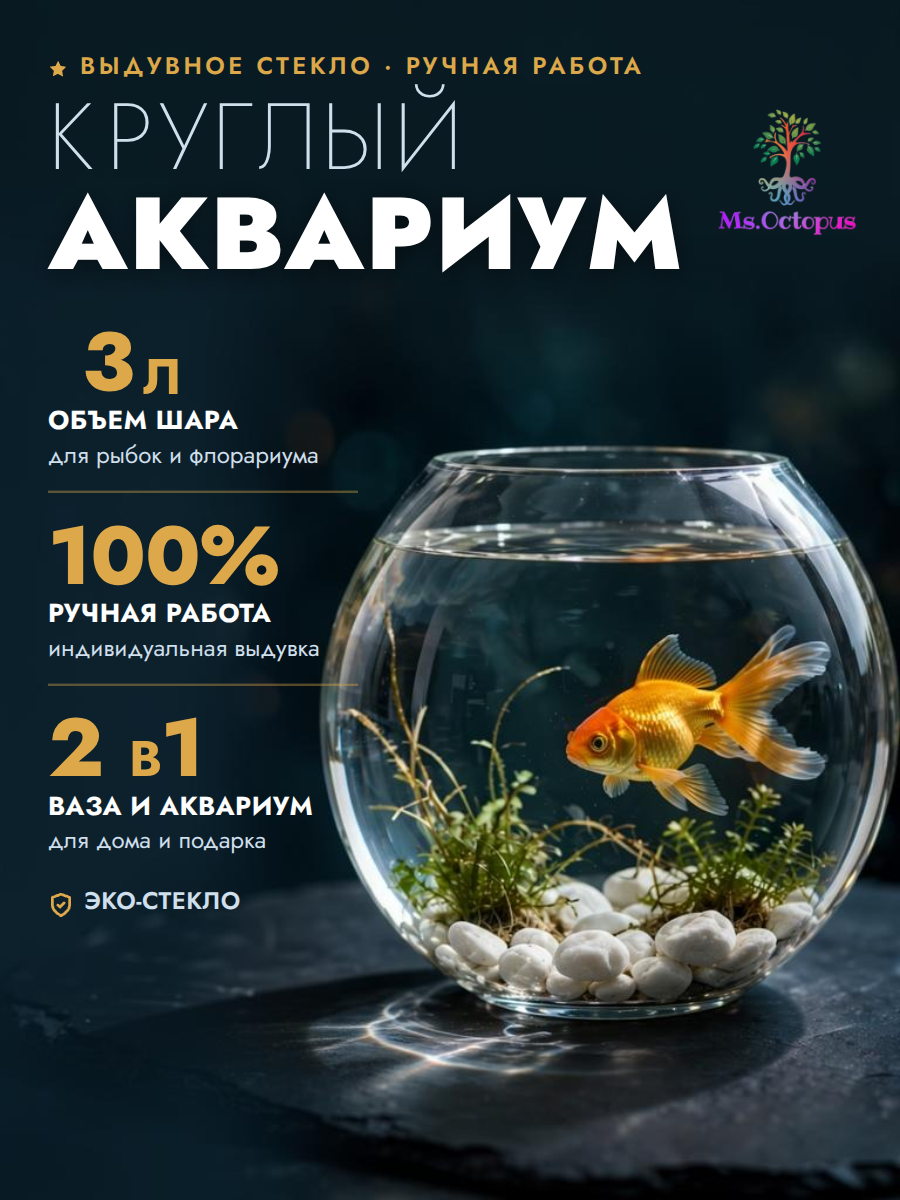 Аквариум Ms.Octopus Шаровая ваза 3 л.