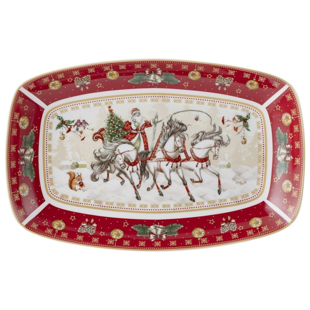 Блюдо lefard "Тройка" прямоуг. 25*16*3 см красное