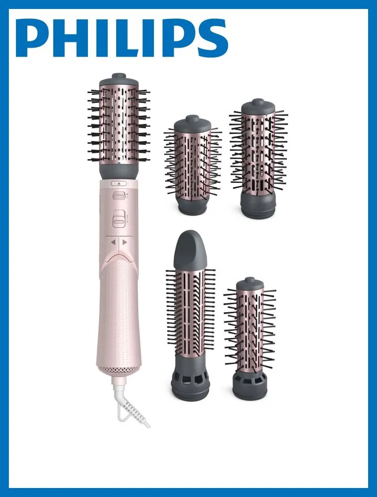 Philips Фен-щетка для волос Series 7000 BHA735/00 1000 Вт, розовый