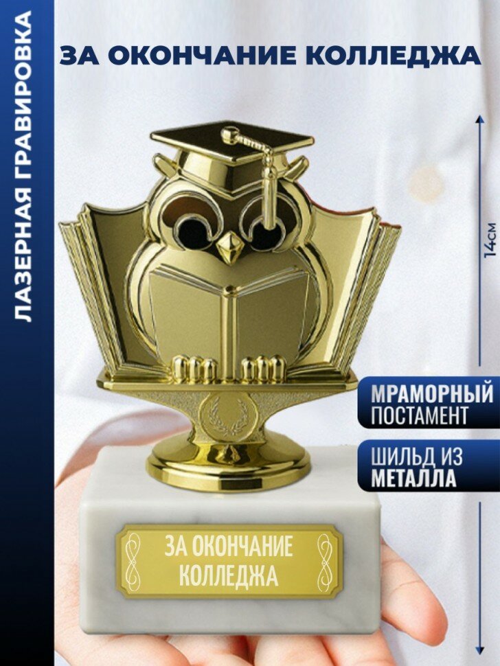Статуэтка Учёная сова "За окончание колледжа"