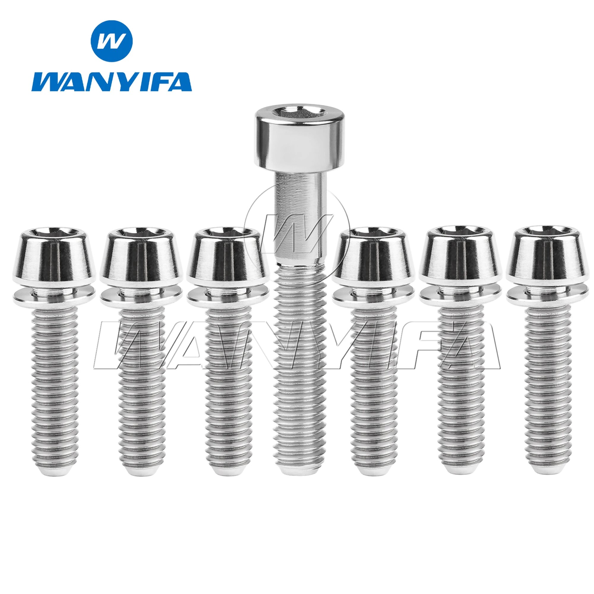 Комплект болтов Wanyifa титанового сплава для велосипеда Серебряный, Titanium, With 16mm Bolt