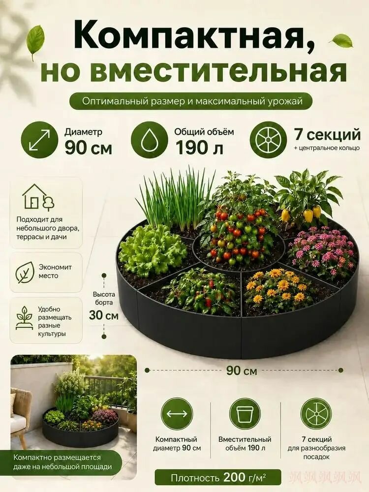 Клумба, 0.9х0.91 м — фото 1