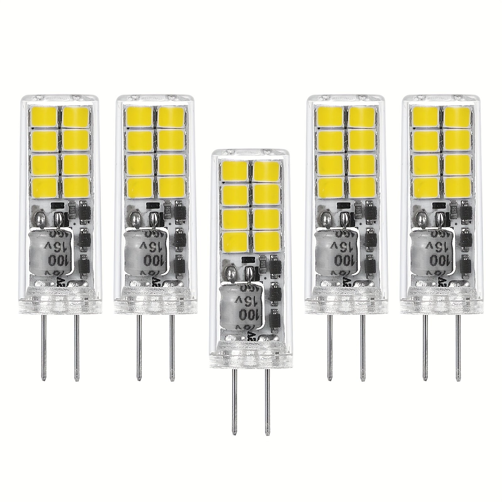 G4 LED лампы 12V 2W 16 светодиодов холодный белый 6000K 5 шт.