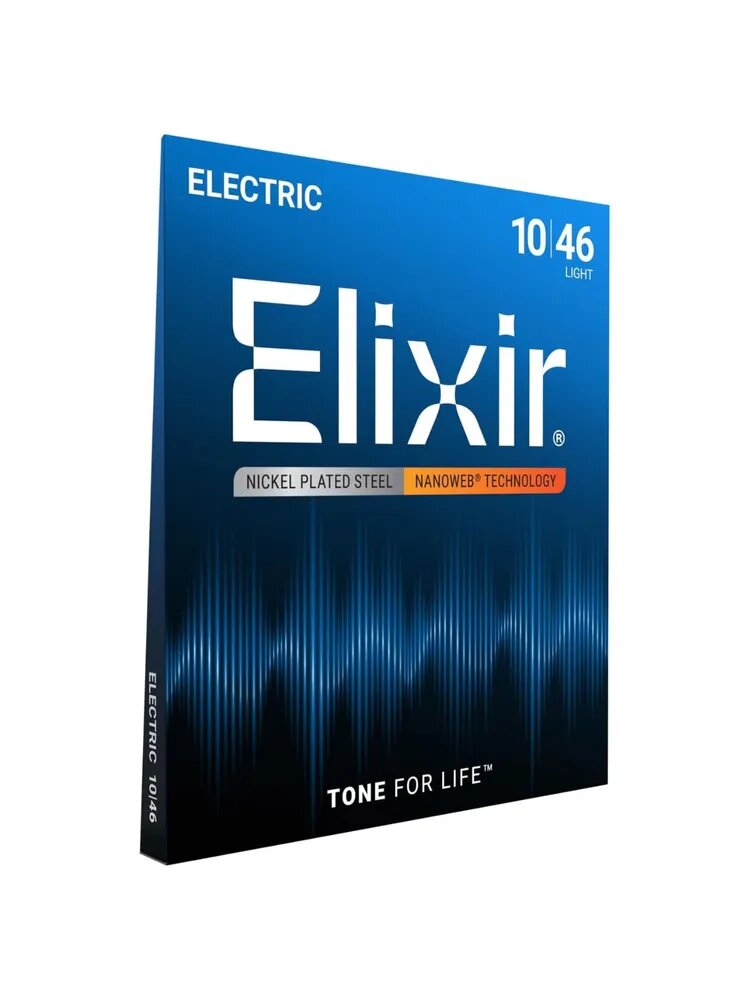 Струны Elixir 12052 для электрогитары, 10-46 никелированная сталь, покрытие NANOWEB, комплект 6 струн, яркий и долговечный звук