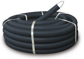 Труба гофрированная, ПНД, FRHF, легкая, с зондом, d16 мм, черная, 100м УП