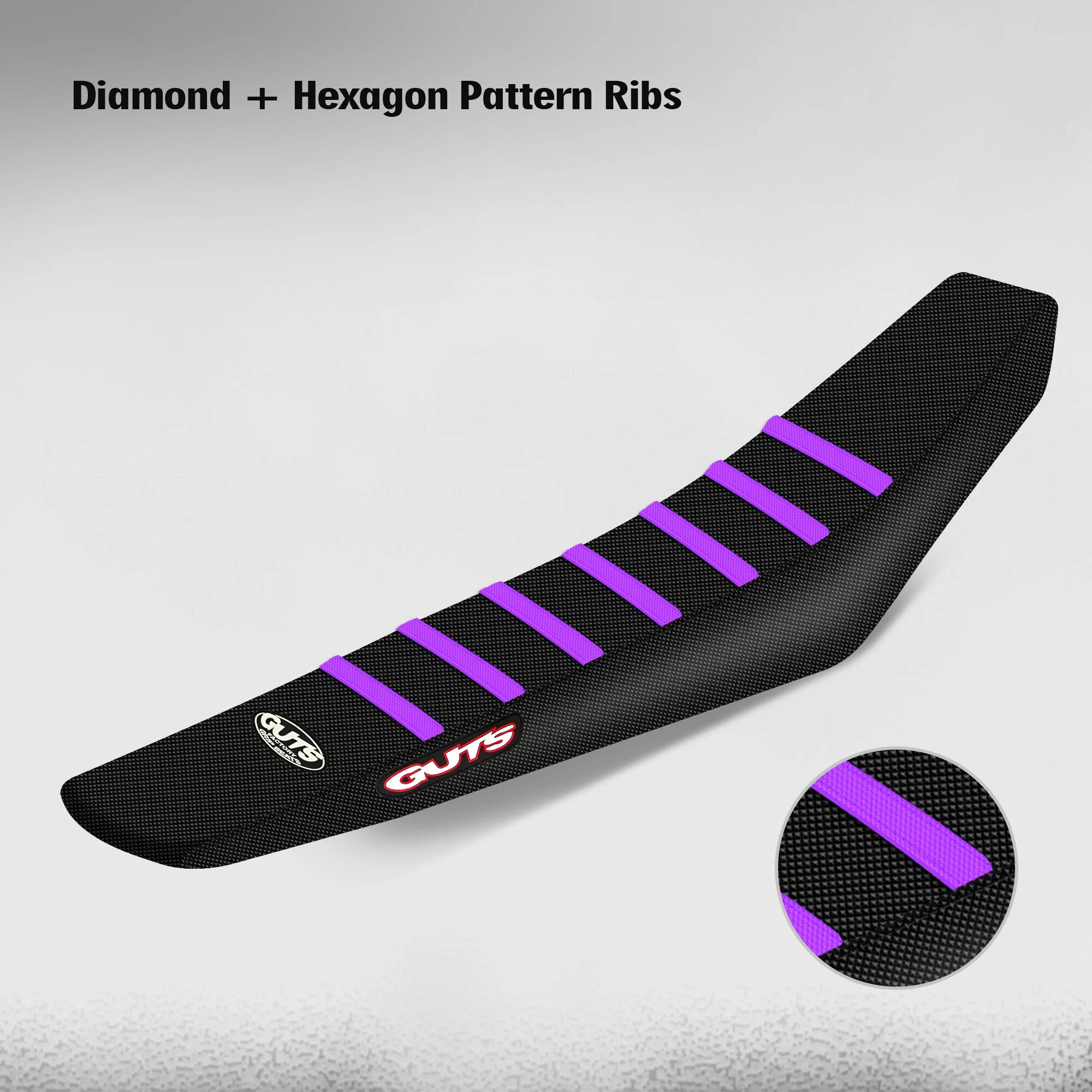 FEWFUSS Универсальный ребристый чехол на сиденье с захватом, Фиолетовый, Black Purple Seat