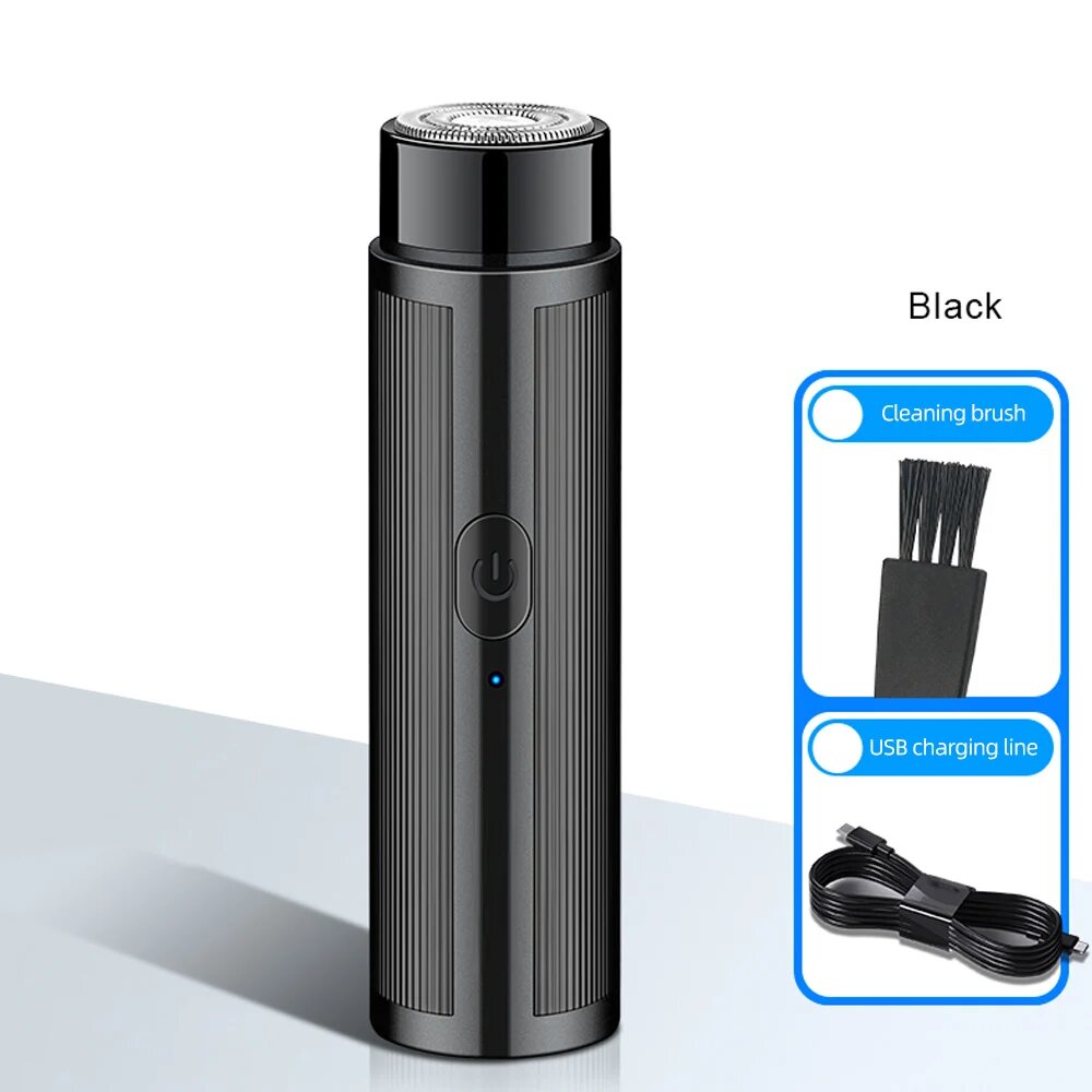 Портативная мини-бритва USB для мужчин синяя Черный, black