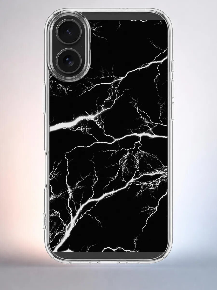 Чехол iPhone 16 молния вспышка силиконовый