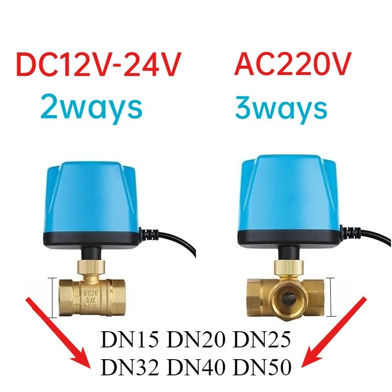 Электронный шаровой кран для кондиционирования DN15-DN50 DN15, AC240V, 3ways