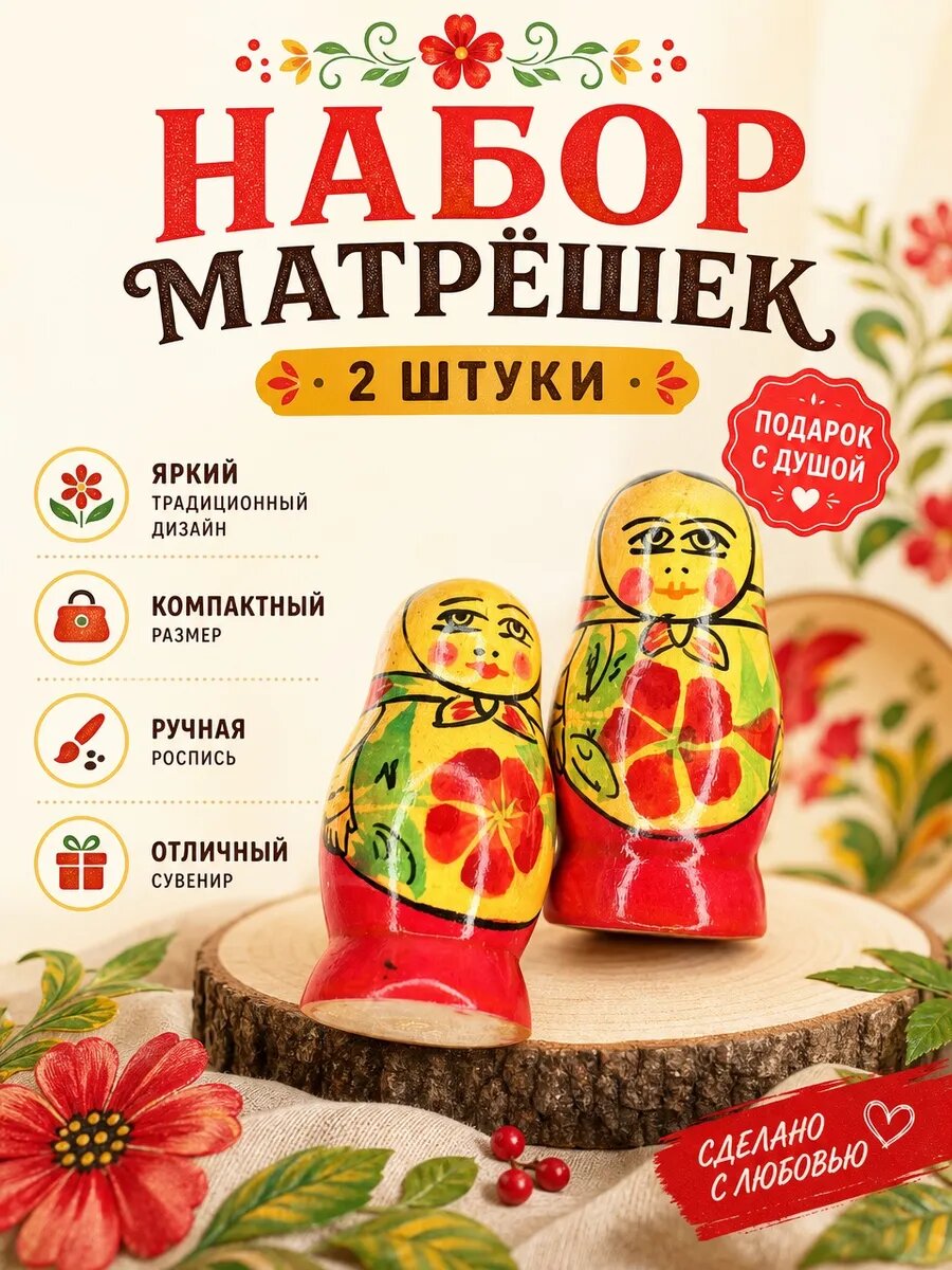 Матрешка 4 см подарочный набор