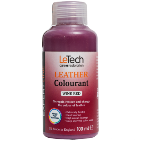 LeTech Expert Line Краска для кожи (Leather Colourant) Wine Red, 100мл