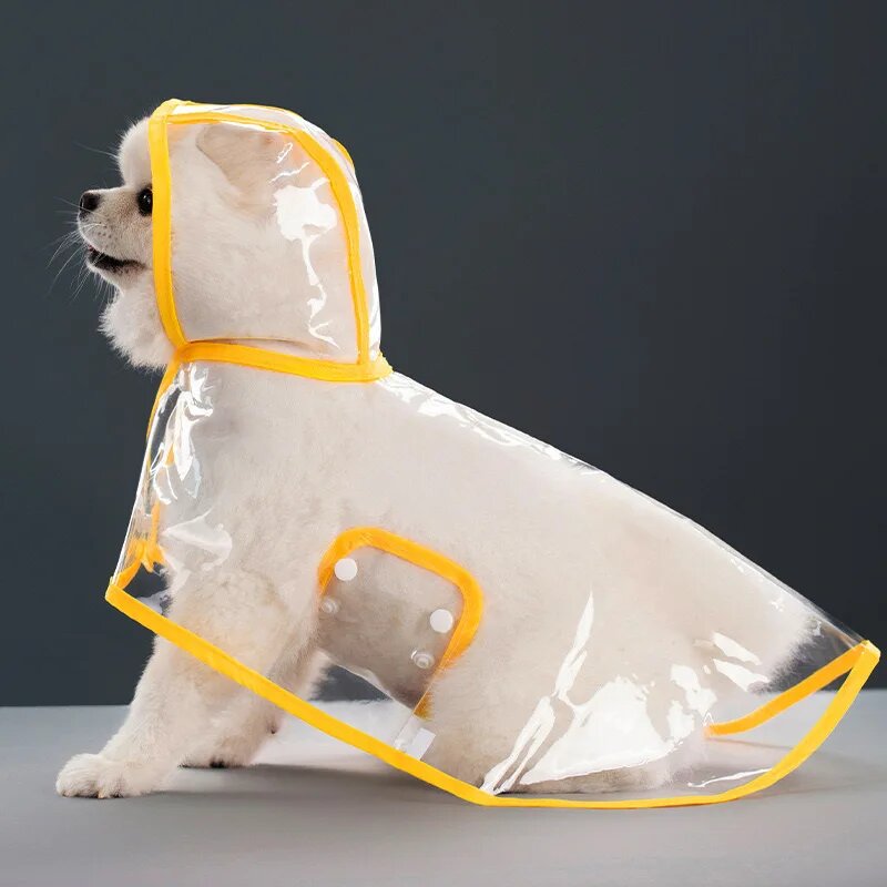 Желтый дождевик для собак, прозрачный, Color: Yellow